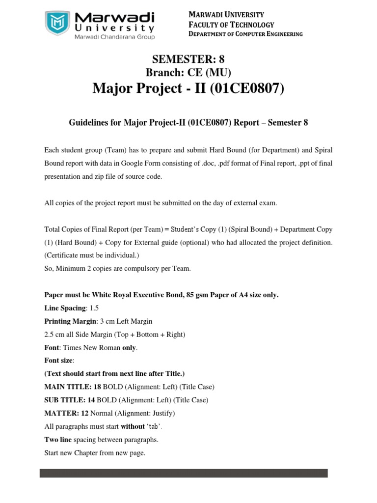 Major Project II Guidelines for CE Students | PDF | Abstract (Summary ...