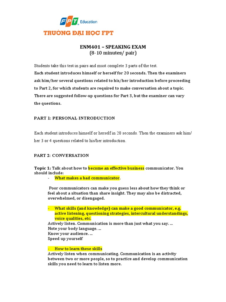 ENM401 Speaking Exam Overview | PDF | Risk | Insurance