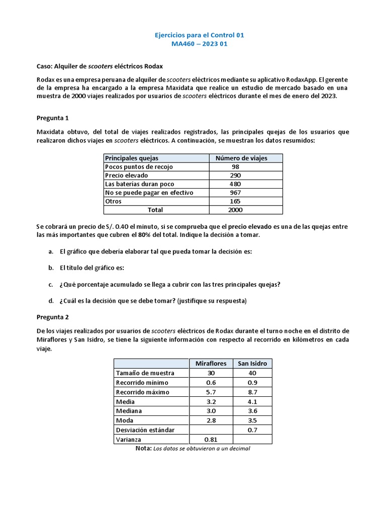 ma460_202301_semana 04_sesión 2_repaso para el control 1 | PDF