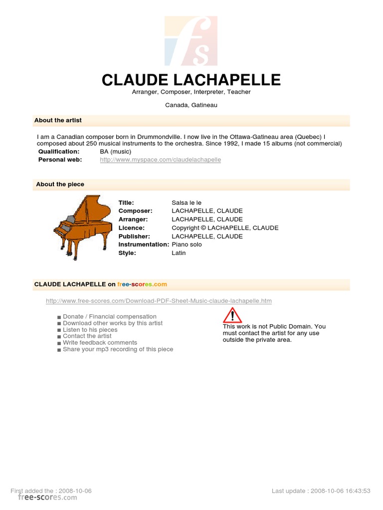 (Free Scores - Com) - Lachapelle Claude Salsa 12159 | PDF