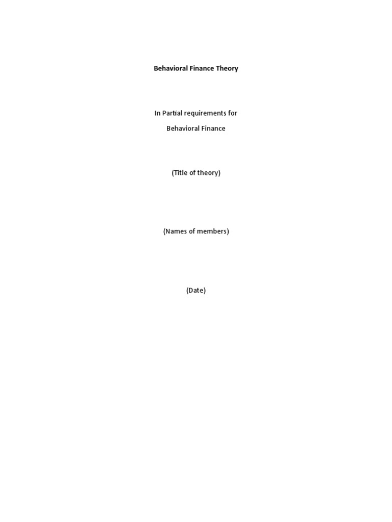 Behavioral Finance Theory Guide | PDF | Theory | Paradigm