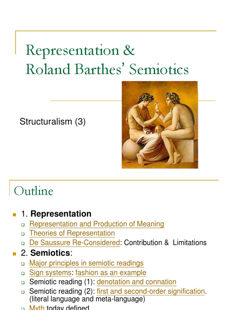 Representation & Roland Barthes Semiotics: Structuralism | PDF ...
