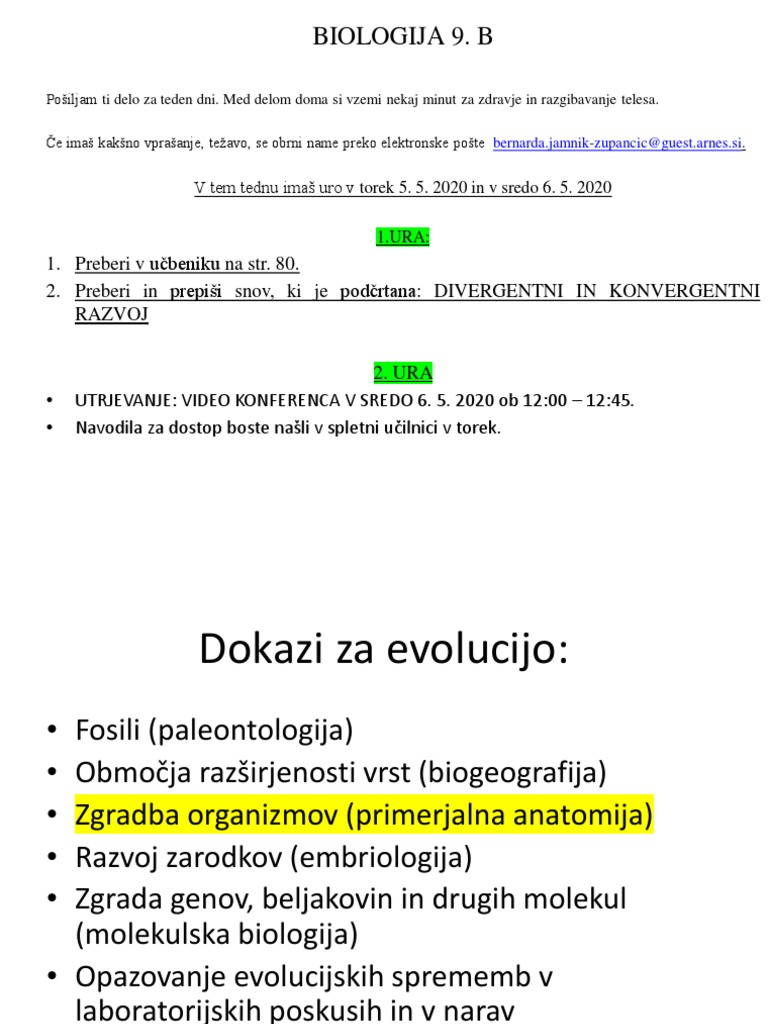Biologija 9. B | PDF