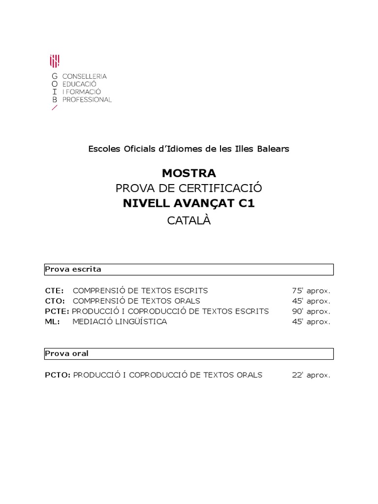 Cat c1 Mostra Web | PDF