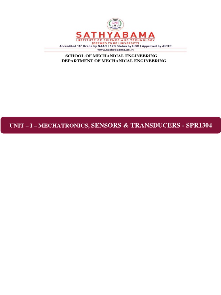 Mechatronics Notes | PDF | Electrical Resistance And Conductance ...