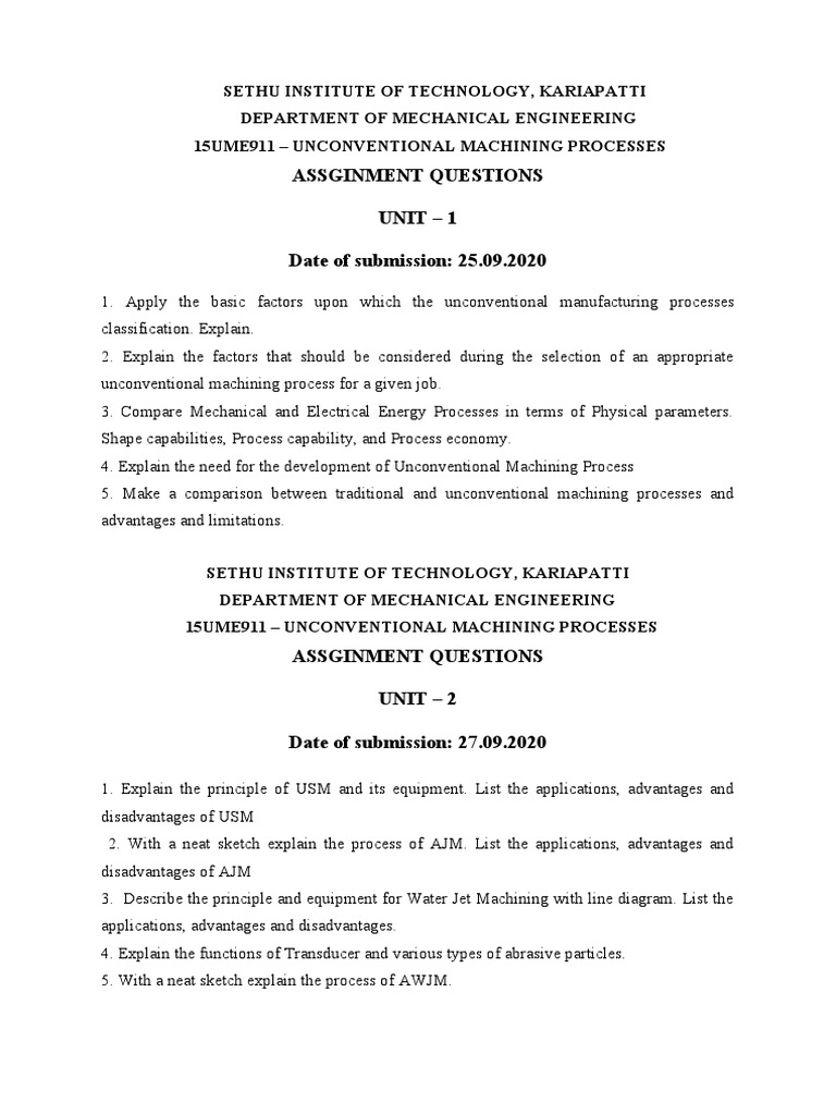 Assignment 1 and 2 UCMP Q | PDF