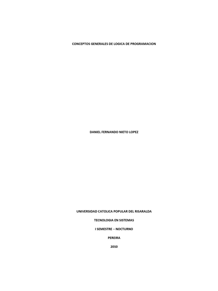 Conceptos Generales de Logica de Programacion | PDF | Lenguaje de programación | Algoritmos