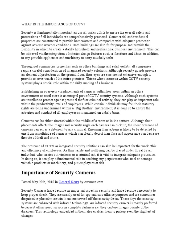 CCTV | PDF | Closed Circuit Television | National Security CCTV | PDF | Closed Circuit Television | National Security