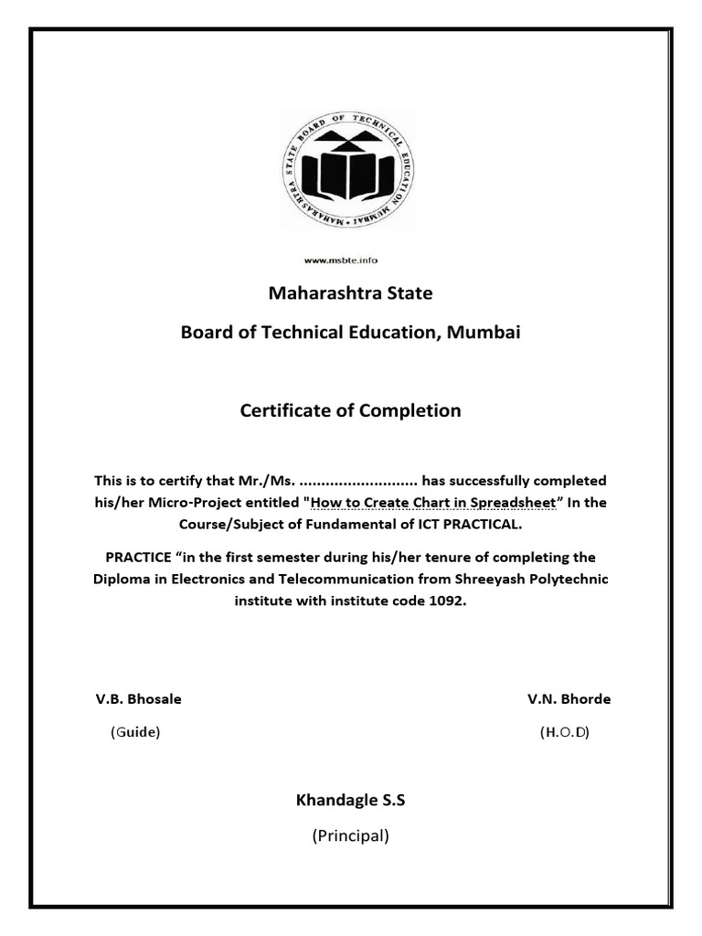 Micro Project of ICT | PDF | Chart | Microsoft Excel