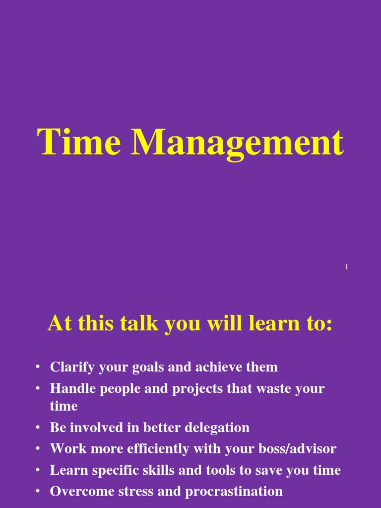 Time Management Talk | PDF | Time Management | Professional Skills
