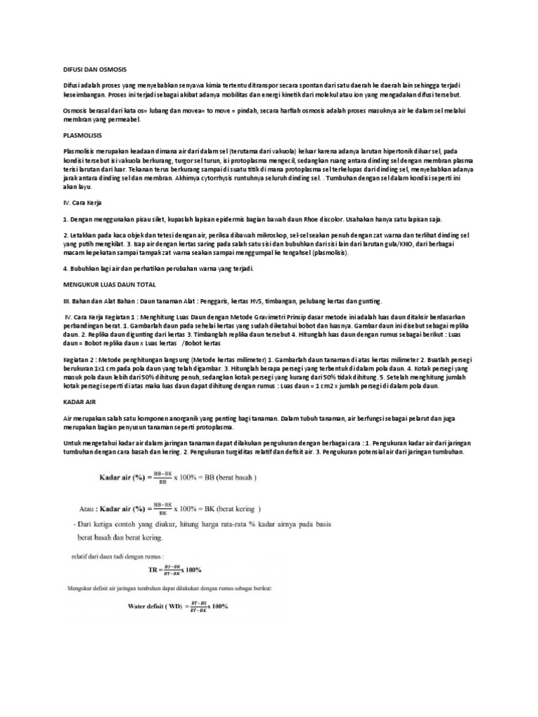 Difusi, Osmosis, dan Plasmolisis Sel | PDF | Kesehatan Holistik