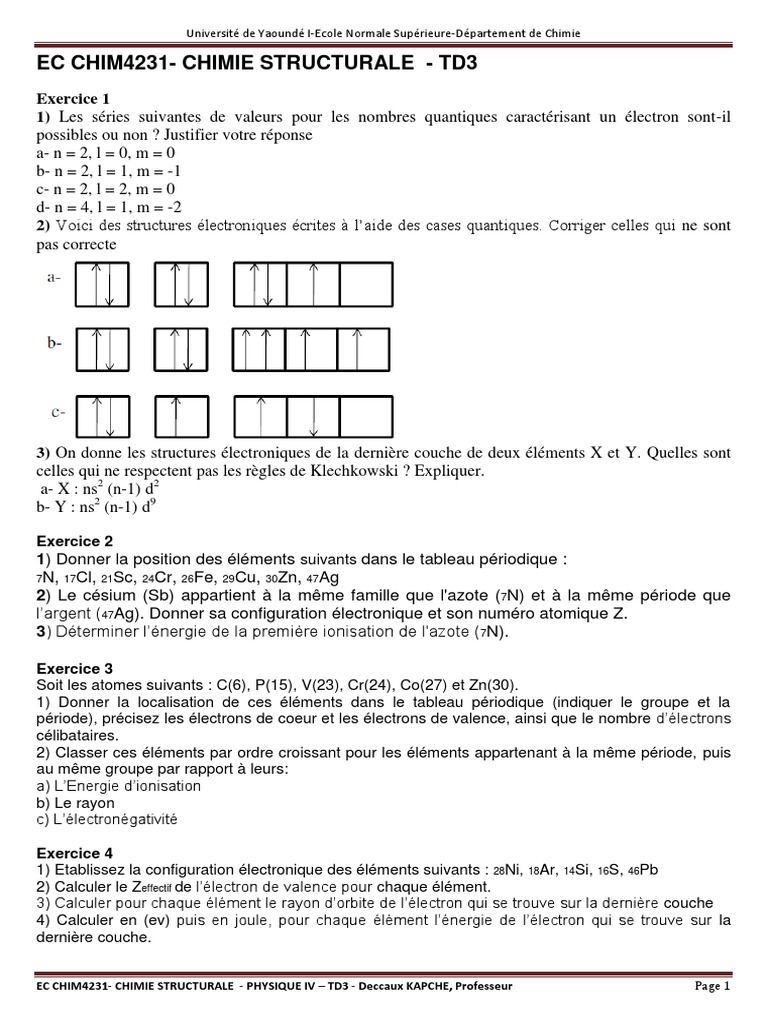 Fiche d'inscription UY1 2025 - Chimie | PDF | Sciences et mathématiques