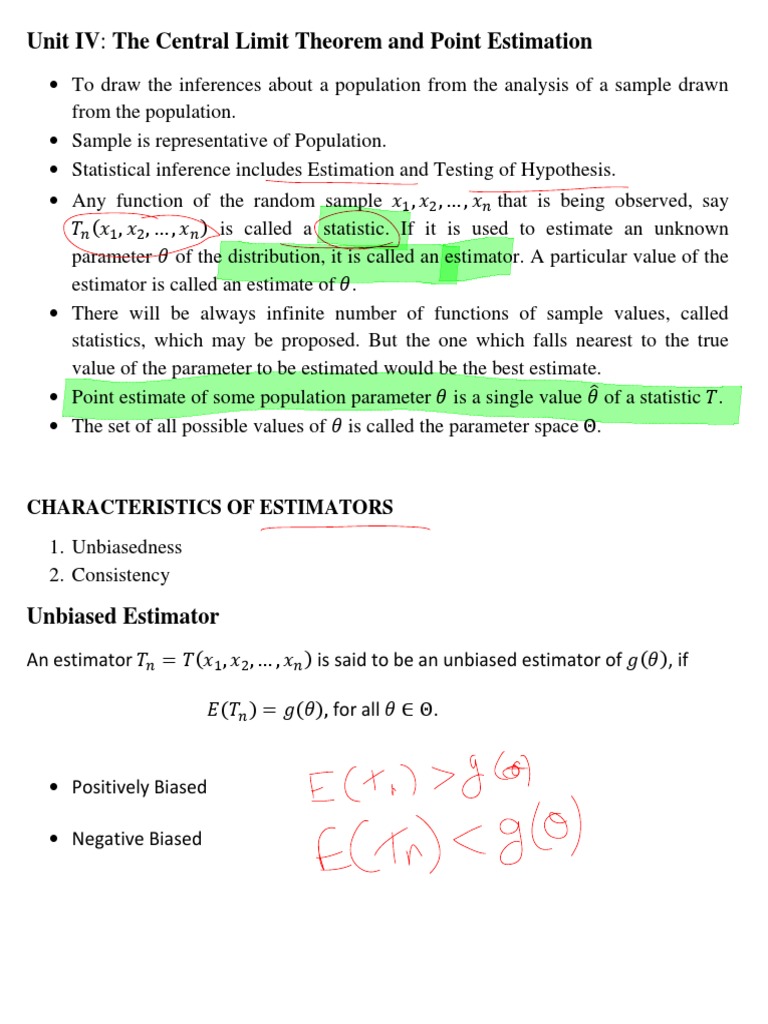Unit 4 Pdf Estimator Bias Of An Estimator