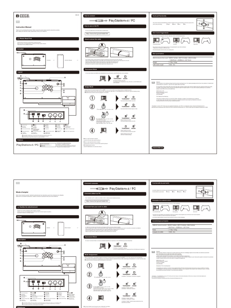 Manual HORI-PS4FightingEDGE | PDF | Play Station | Video Game Hardware