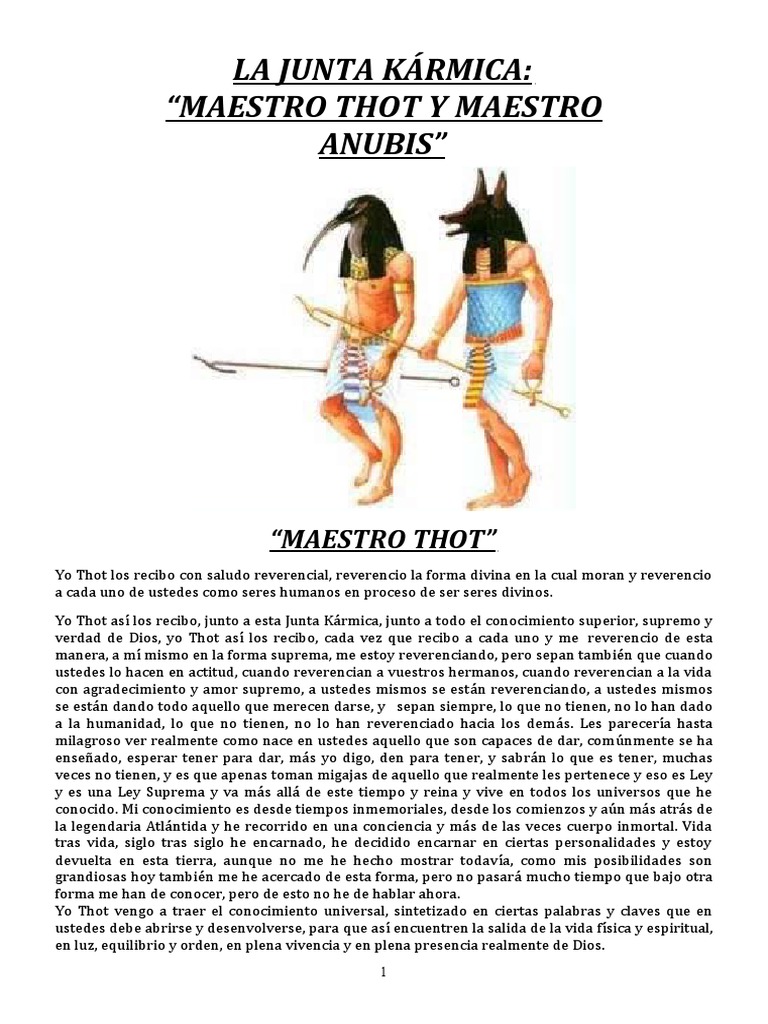 LA Junta Kármica: "Maestro Thot Y Maestro Anubis" | PDF | Amor | Karma
