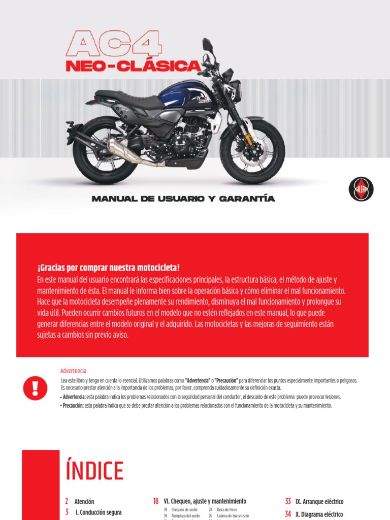 Manual Ac4 Loncin Ac4 250 Inyectada Año 2022 | PDF | Motocicleta ...