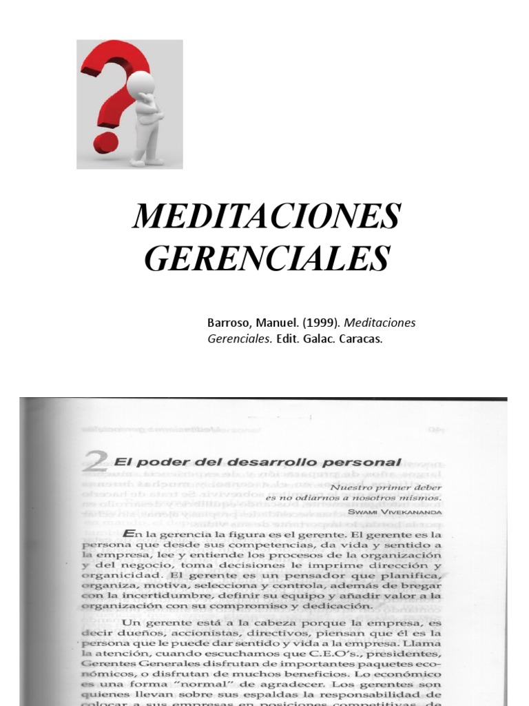 Meditaciones Gerenciales | PDF