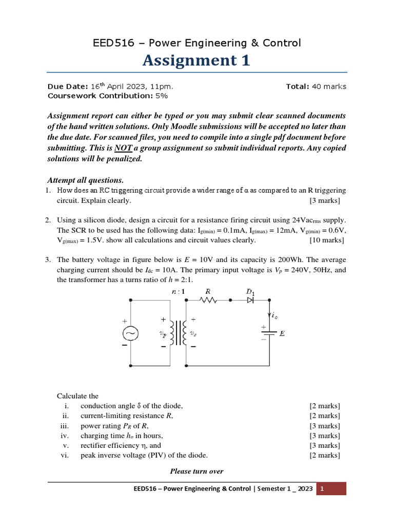 EED516-Assignment 1 - S1 2023 | PDF | Rectifier | Manufactured Goods
