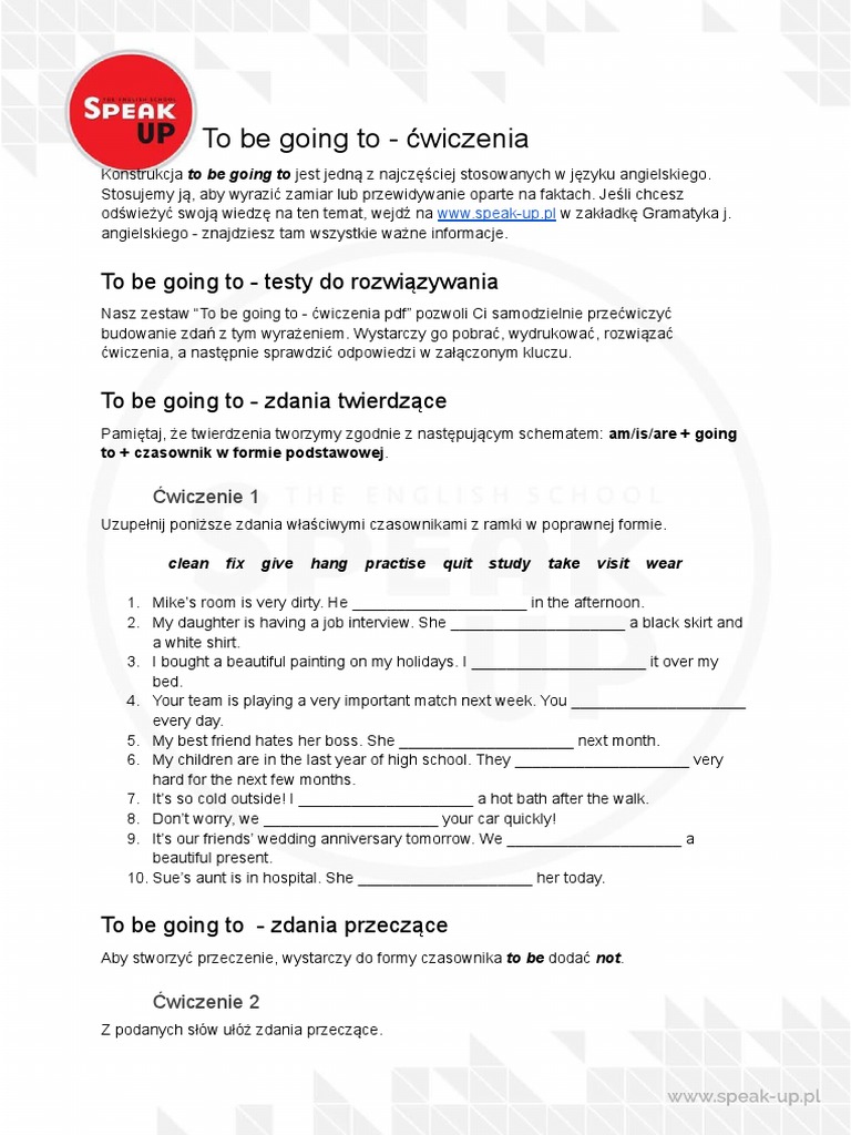 Cwiczenia To Be Going To PDF | PDF