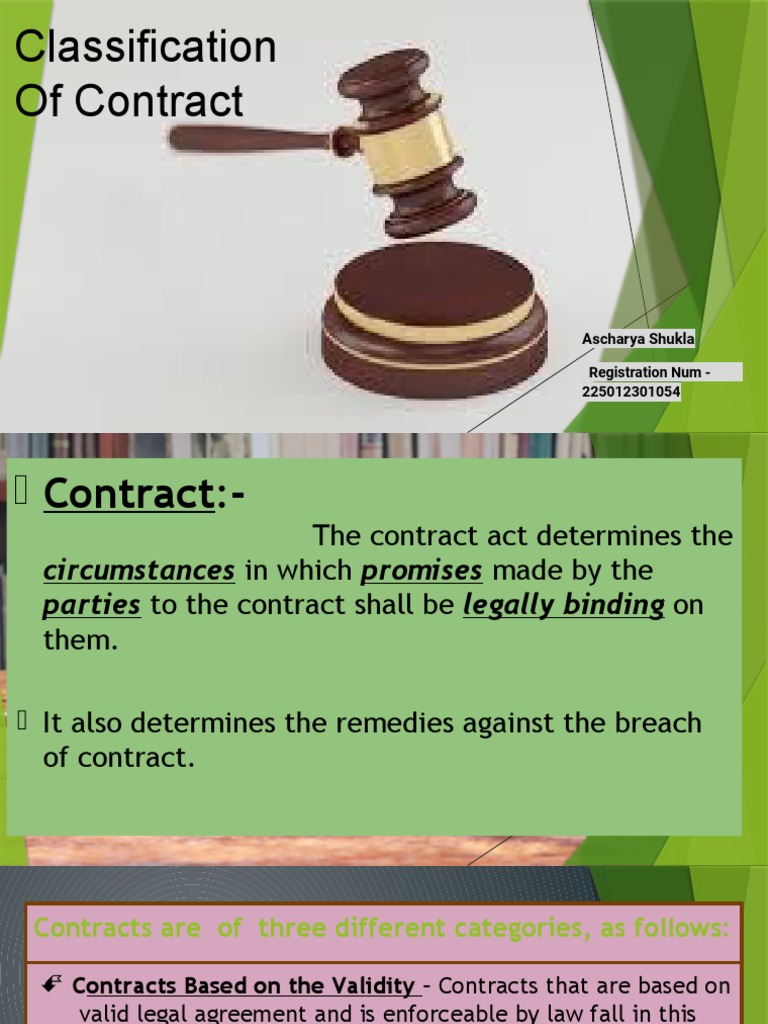 Classification of Contract Presentation | PDF | Lease | Legal Concepts