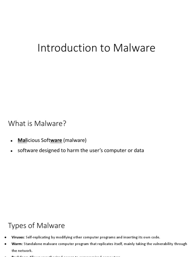 Introduction To Malware | PDF | Windows Registry | Malware