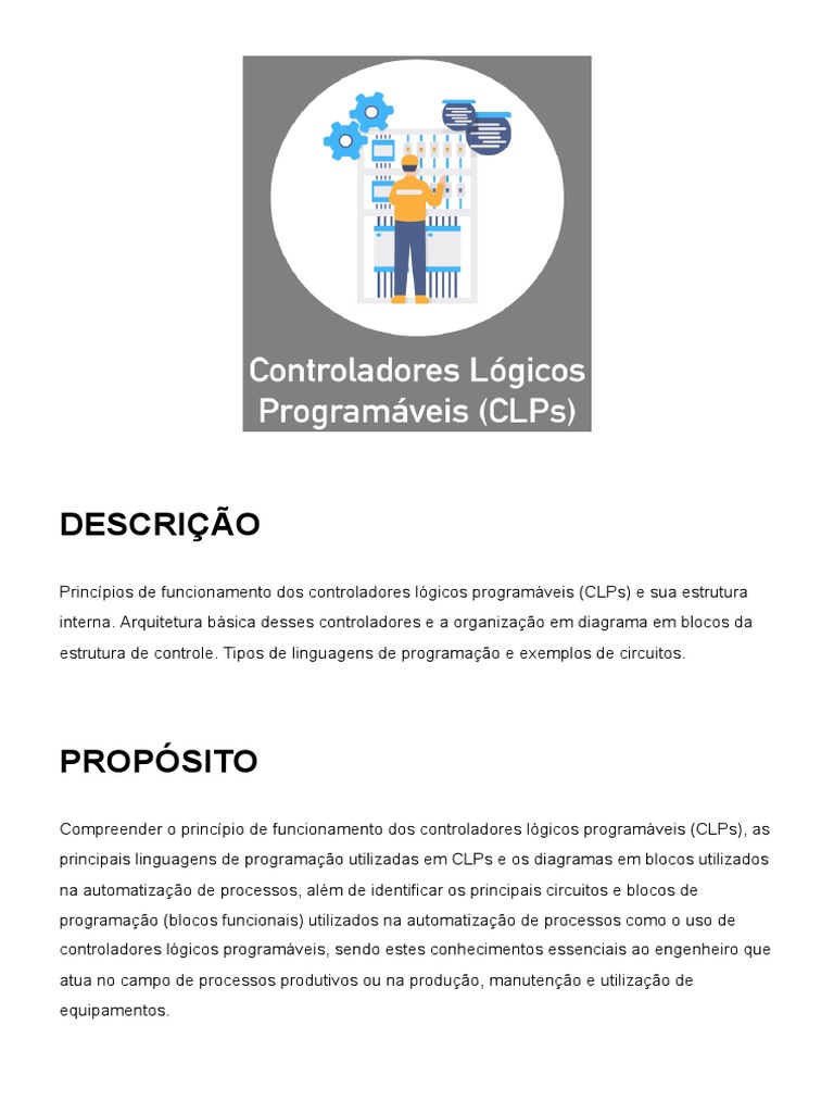 TEMA 4 - CONTROLADORES LÓGICOS PROGRAMÁVEIS (CLPS) | PDF