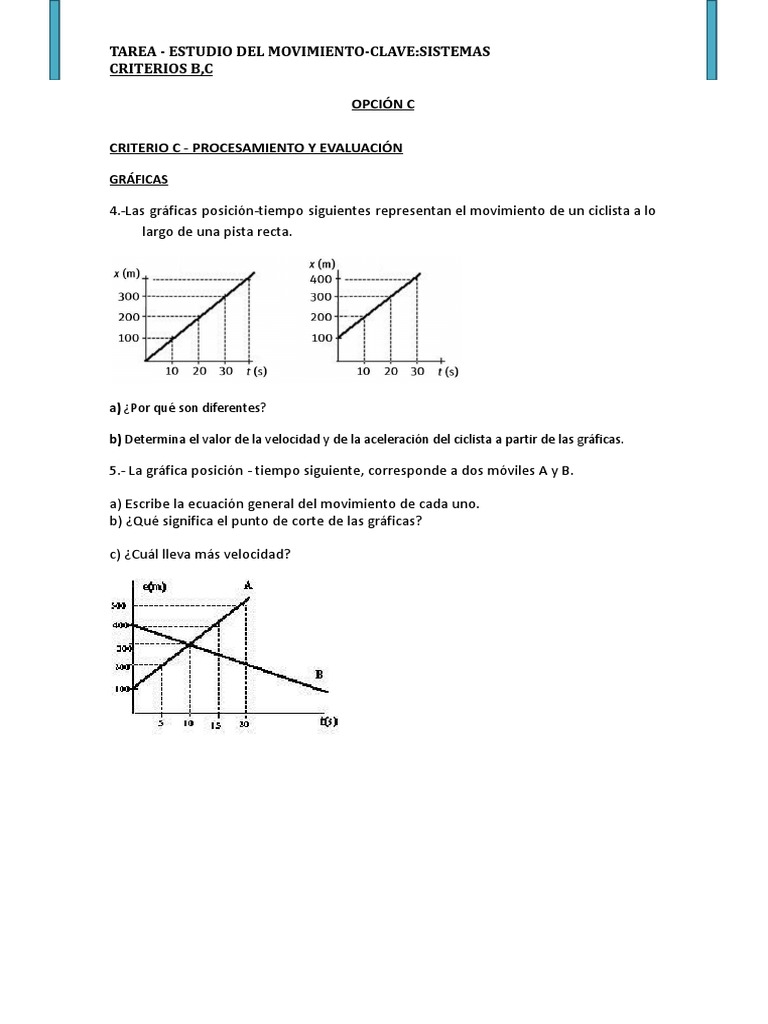 ESTUDIO DEL MOVIMIENTO Repaso | PDF