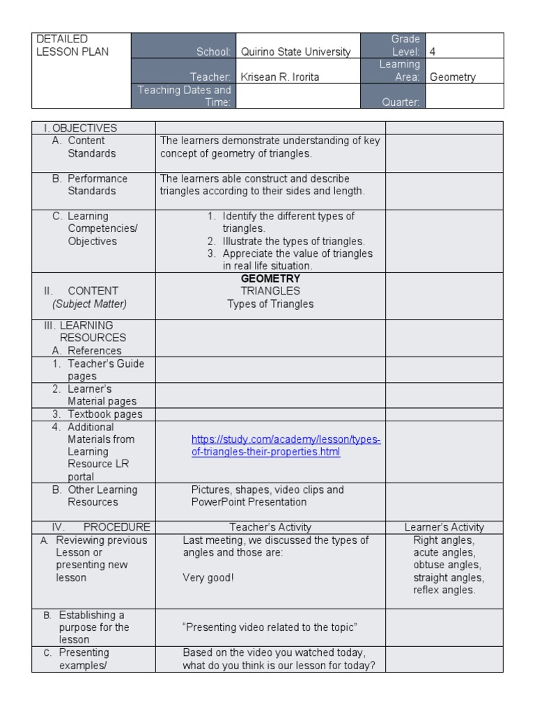 DLP MATH Triangle | PDF | Triangle | Learning