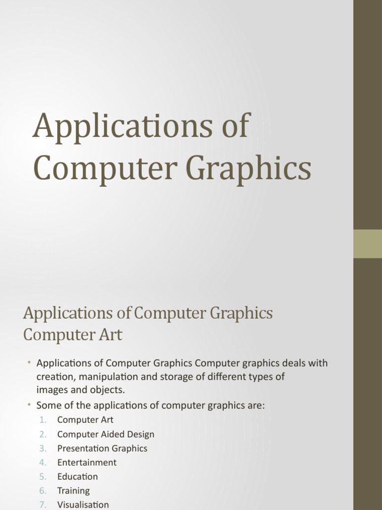 Applications of Computer Graphics | PDF | Graphics | Computer Aided Design