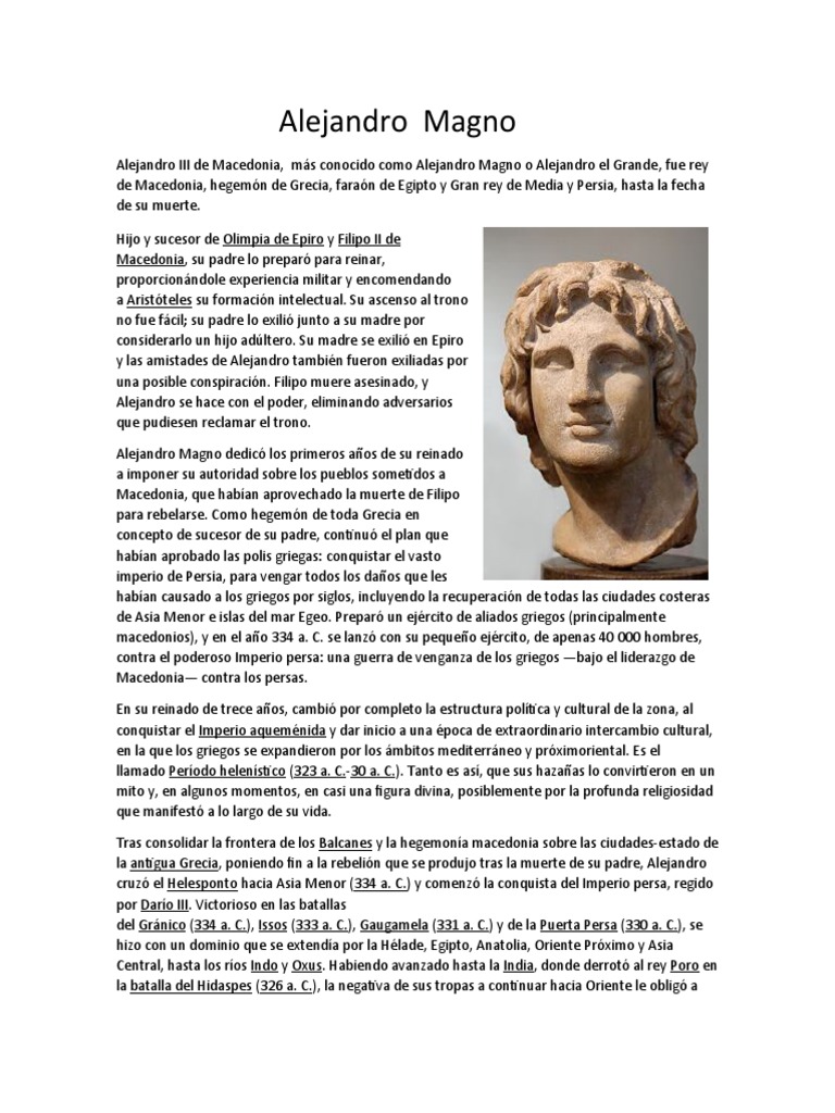 Alejandro Magno: Conquistador y Legado | PDF | Alejandro el Grande ...