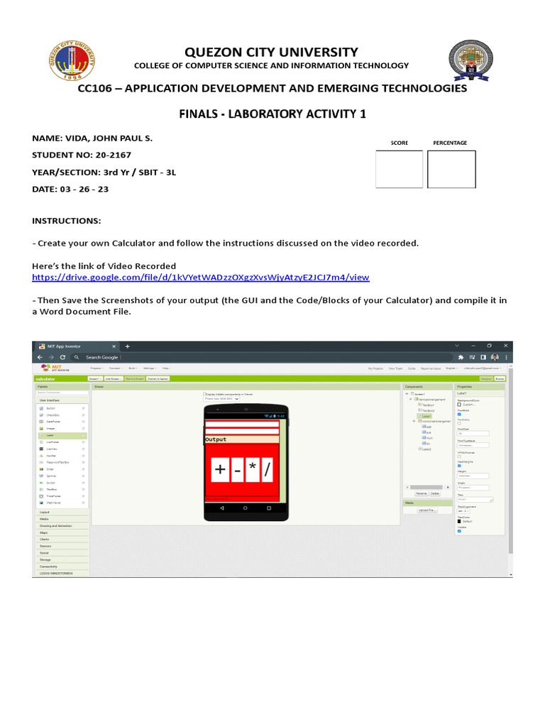 Vida, John Paul Cc106 Finals Lab-Activity-1-s | PDF