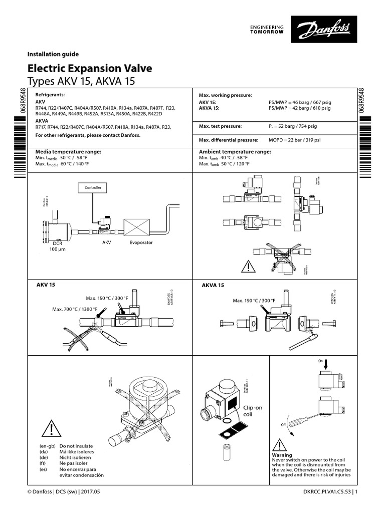 Types AKV 15, AKVA 15: Electric Expansion Valve | Download Free PDF ...