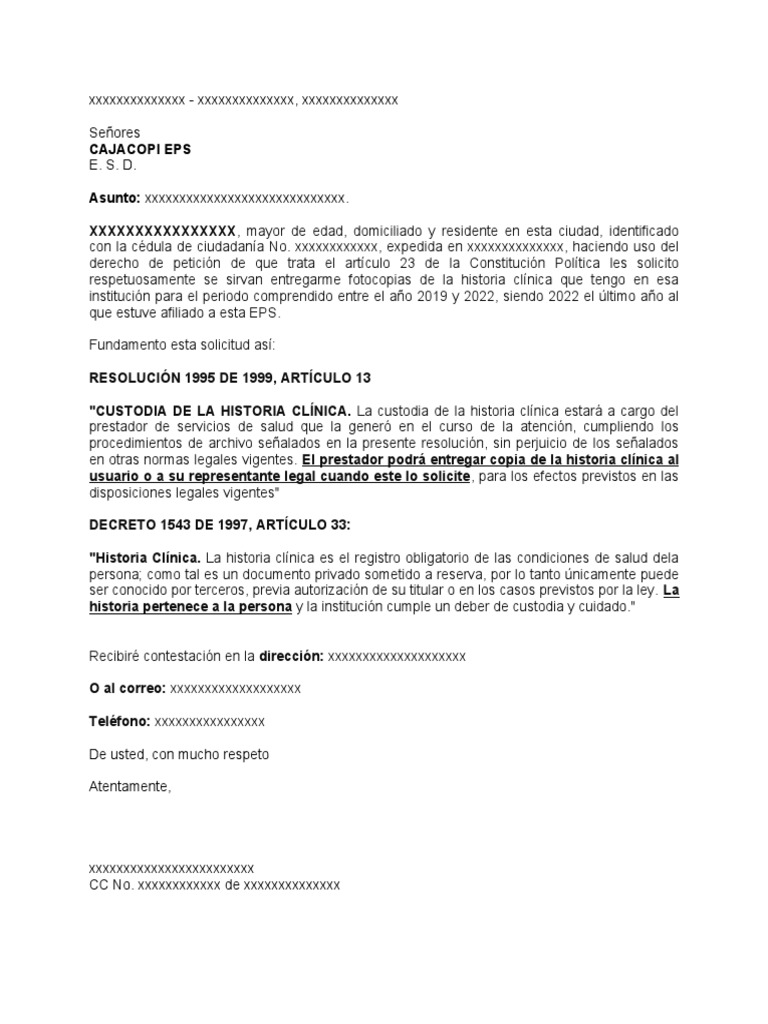 Carta CAJACOPI EPS | PDF