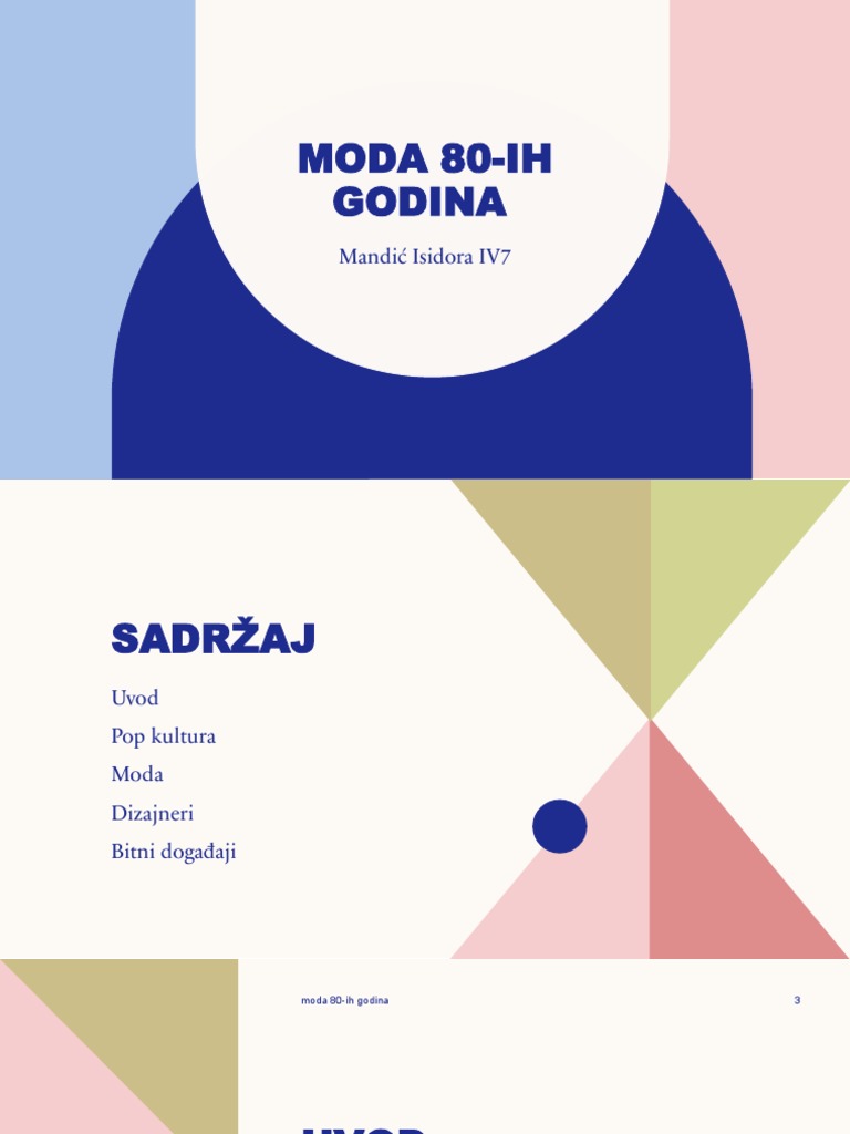 Moda 80-Ih Godina: Mandić Isidora IV7 | PDF