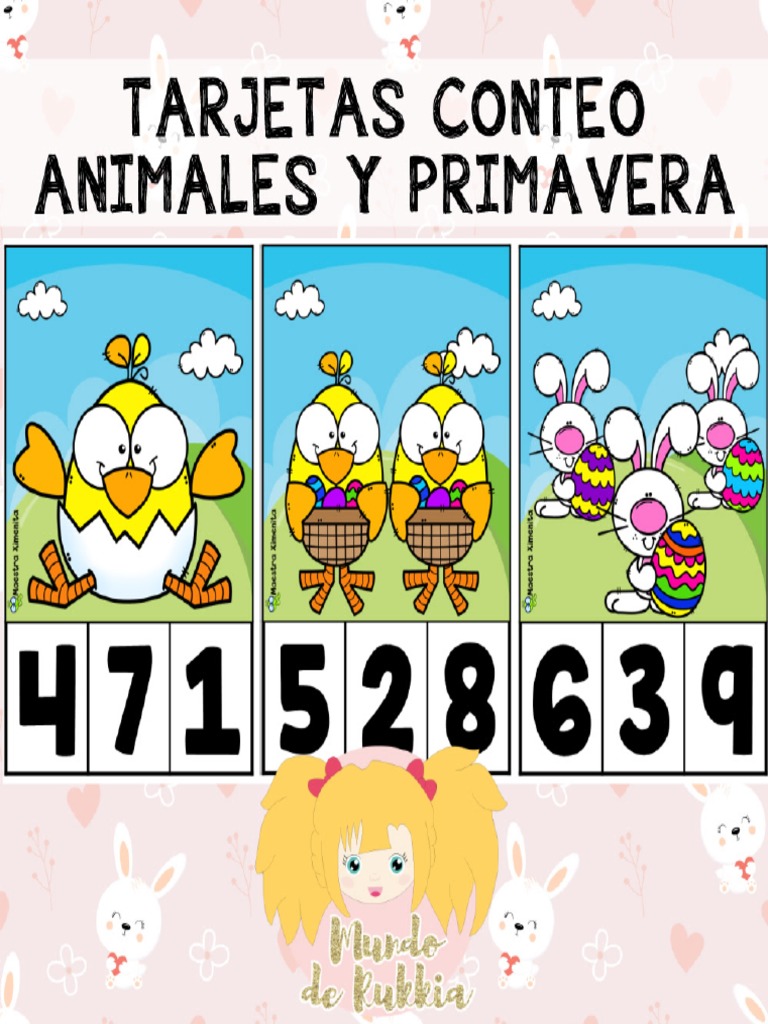 Tarjetas Conteo Primavera Pascua Recopilado Por Mundo de Rukkia | PDF