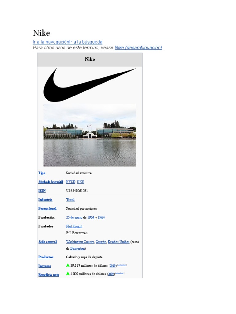 Historia y Datos de Nike Inc. | PDF | Nike