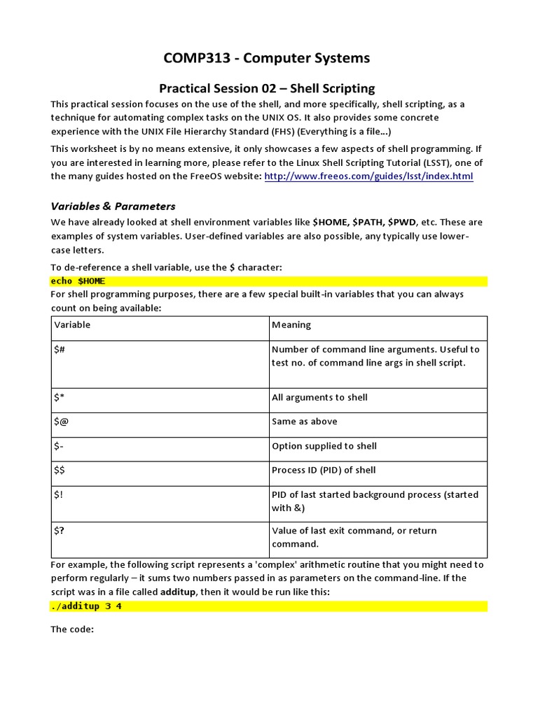 COMP313 Prac2 2019 | PDF | Command Line Interface | Shell (Computing)