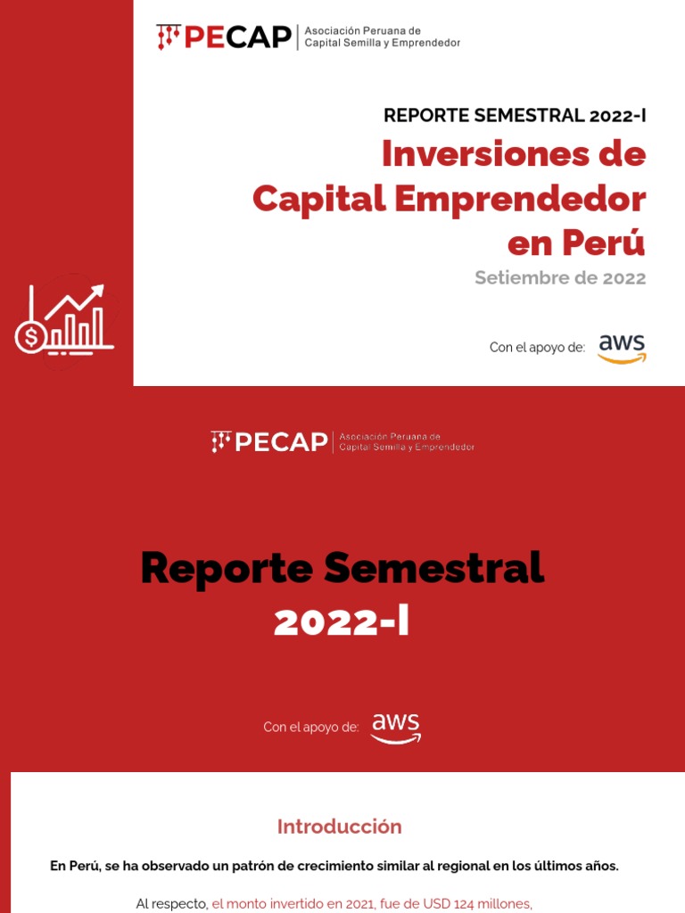 (PECAP) Reporte de VC Perú 2022-I | PDF | Empresa de inicio | Pequeñas ...