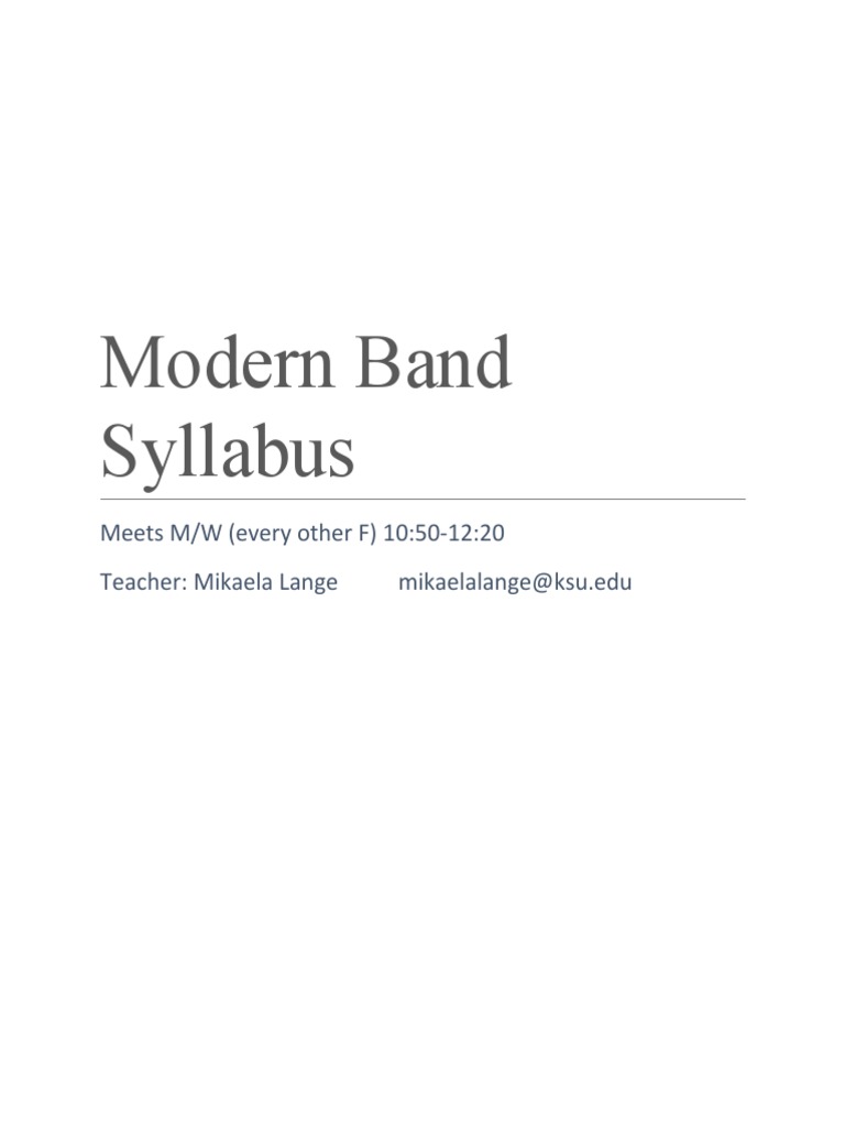 General Music Syllabus | PDF | Teachers | Classroom