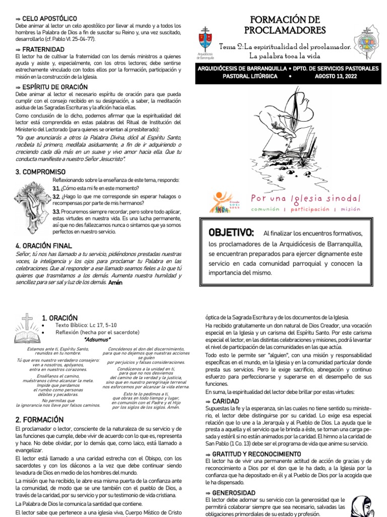 Formación Proclamadores Tema 2 - La Espiritualidad Propia Del ...