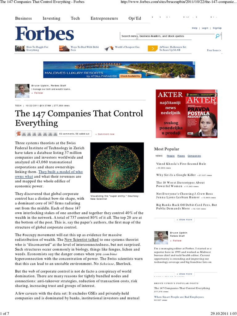 The 147 Companies That Control Everything - Forbes | PDF | Central ...