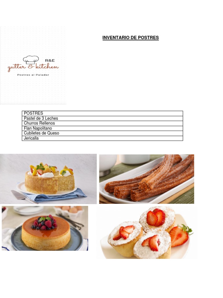 Inventario de Postres | PDF | Postres | Cocina occidental