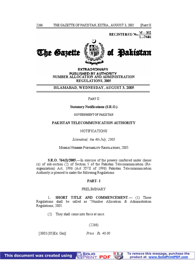 Islamabad, Wednesday, August 3, 2005: 2266 The Gazette of Pakistan ...