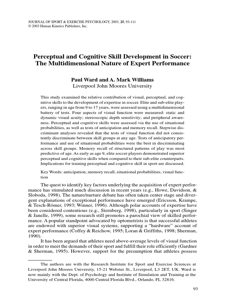 Ward 2003 | PDF | Visual Acuity | Expert