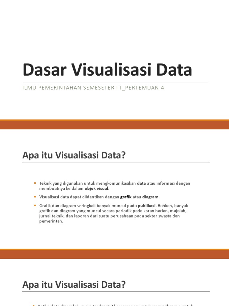 Dasar Visualisasi Data: Ilmu Pemerintahan Semeseter Iii - Pertemuan 4 | PDF