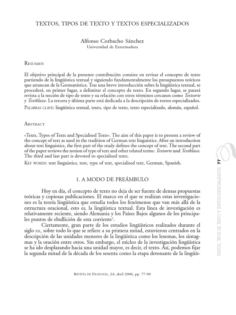 Sánchez A C 2006 Textos Tipos De Texto Y Textos Especializados 4755