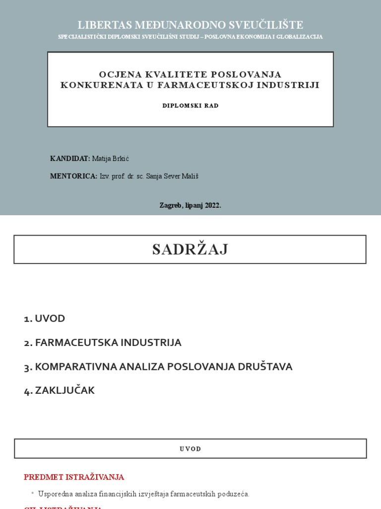 Libertas Međunarodno Sveučilište: Ocjena Kvalitete Poslovanja ...