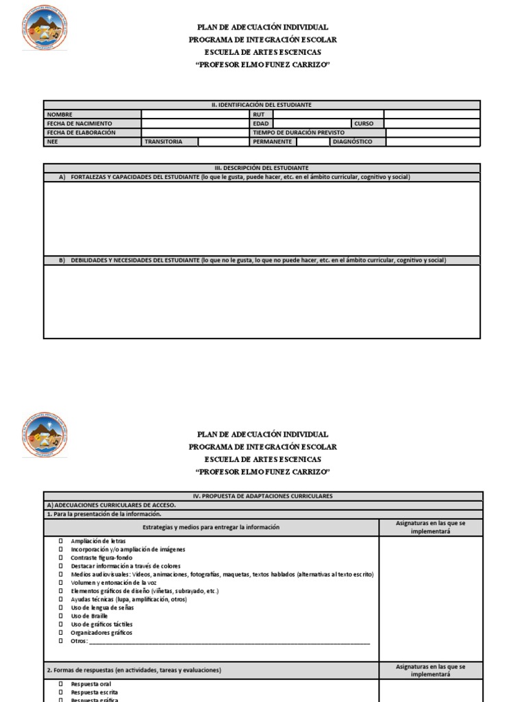 Formato Pai | PDF | Maestros | Evaluación