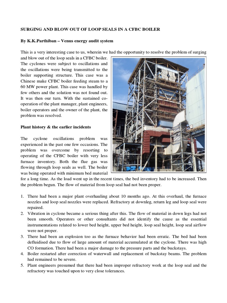 Surging & Blow Out of Loop Seals in A CFBC Boiler | PDF | Boiler | Flow ...