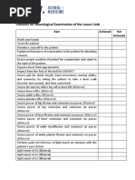 OSCE Checklist HINTS Exam | PDF | Self-Improvement